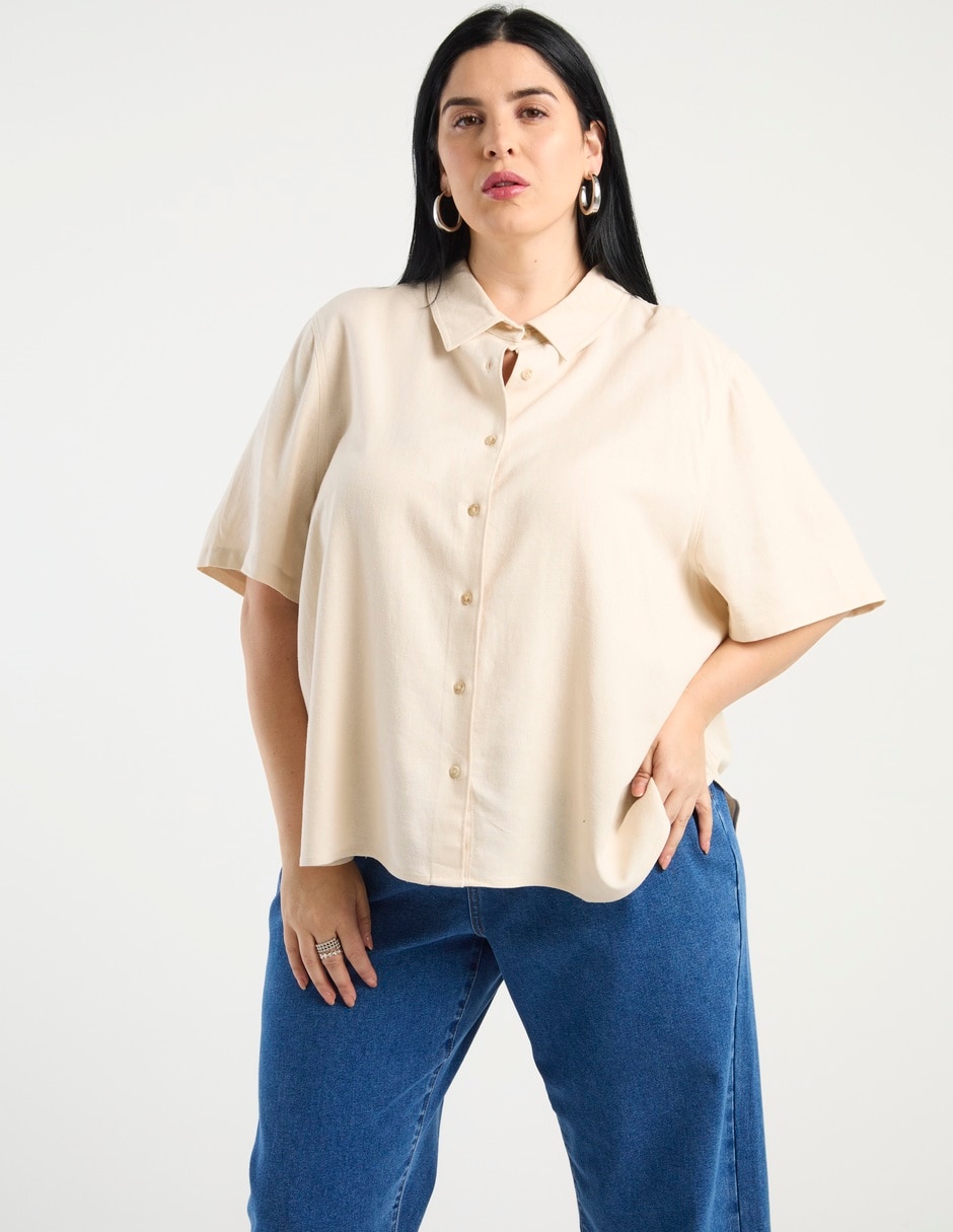 Blusa camisera Weekend Plus manga corta para mujer
